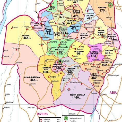 Map Of Imo State Of Nigeria Showing All The 21 Local Government Areas