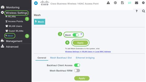 add mesh extenders via web or via app cisco
