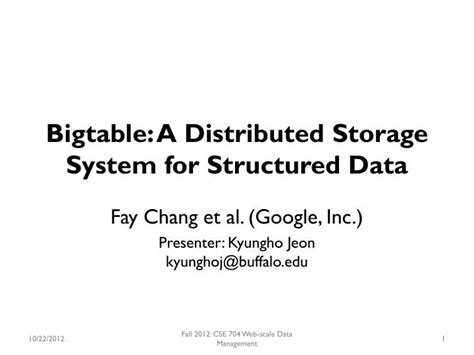 Ppt Bigtable A Distributed Storage System For Structured Data