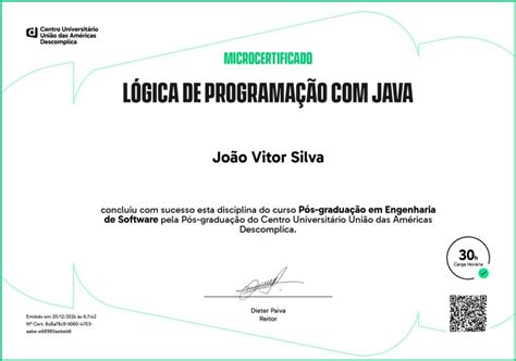 Acabei De Receber Meu Certificado Da Disciplina Lógica De Programação Com João Vitor Da Silva