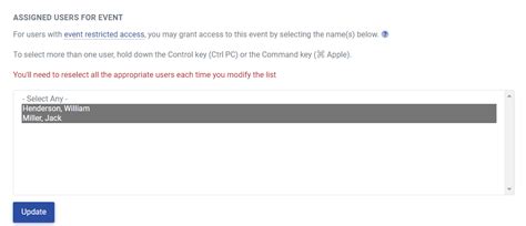 Event Restricted Access Assign Users To Events ThunderTix