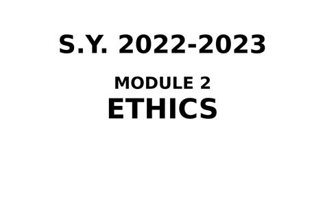 Lesson 3 Module 3 S 2022 Module 2 Ethics Course Code And Title