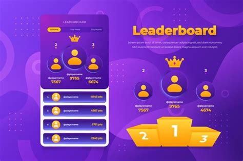 Leaderboard With Abstract Background Free Vector Game Ui Design