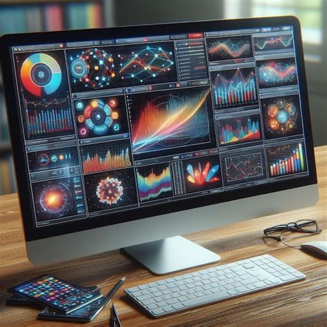 Premium Photo Computer And Graphs Realistic Photo