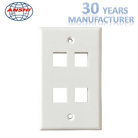 Wall Socket Network Cable Faceplate Abs Material Us Type With Four Port Oem