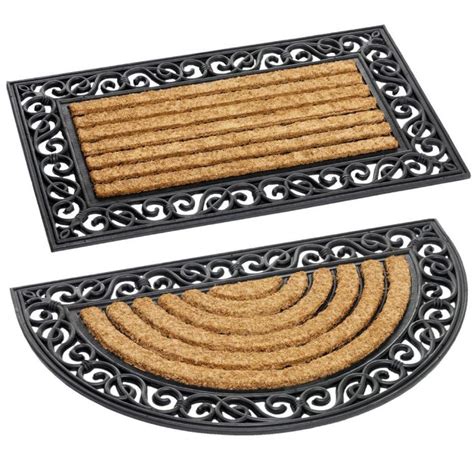Viking Wrought Iron Effect Rubber And Coir Door Mat 75 X 45cm Ray