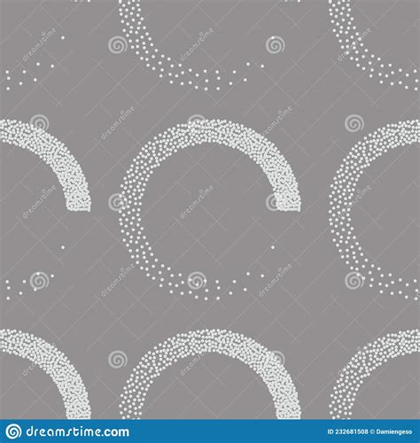 Stipple Seamless Pattern In Retro Style On Grey Background Vector Stipple Texture Can Be Used