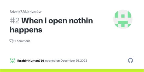 When I Open Nothin Happens Issue Srivats Driver Vr GitHub