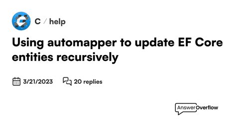 Using Automapper To Update Ef Core Entities Recursively C