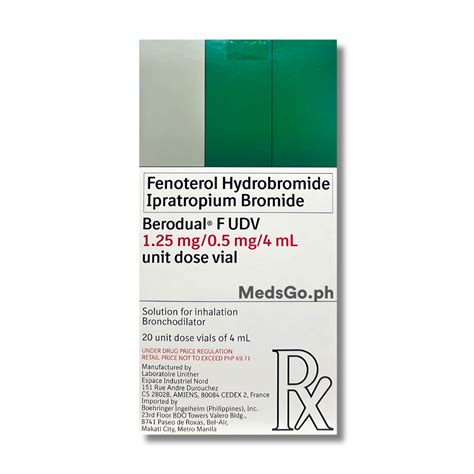 Berodual F Udv Fenoterol Hydrobromide Ipratropium Bromide 1 25mg 500mcg Per 4 Ml Solution