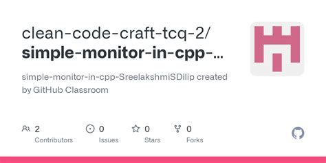 Github Clean Code Craft Tcq Simple Monitor In Cpp Sreelakshmisdilip Simple Monitor In Cpp