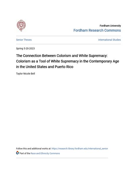 The Connection Between Colorism And White Supremacy Colorism As Pdf White Supremacy