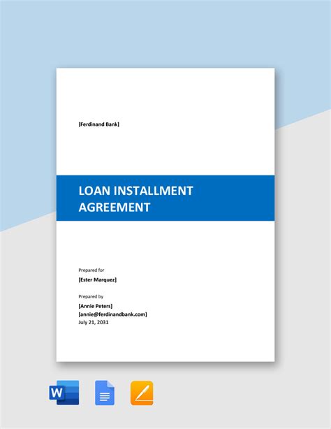 Free Installment Agreement Templates Editable And Printable