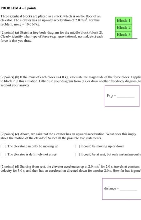 solved problem 4 8 points three identical blocks are placed