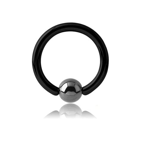Blackline Ball Closure Ring With Hematite Ball 31g02uk Body Jewellery Shop