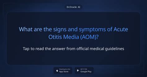 What Are The Signs And Symptoms Of Acute Otitis Media Aom