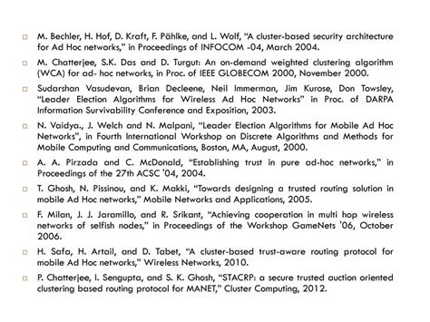 Secure Communication In Cluster Based Ad Hoc Networks A Review