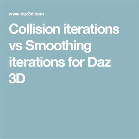 Collision Iterations Vs Smoothing Iterations