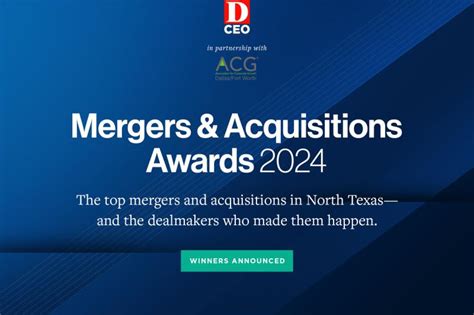 Winners Announced D Ceos Mergers And Acquisitions Awards 2024 David Hamner