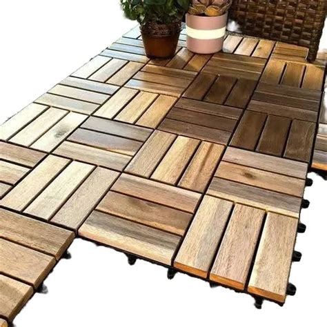 Baldosas De Madera Para Exteriores 31cm X31cm Con 10 Piezas Mercadolibre