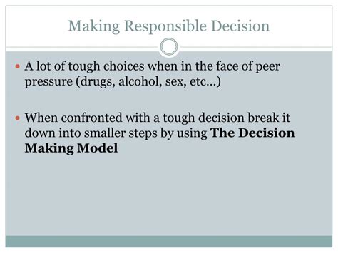 Ppt Sexuality And Responsible Decision Making Powerpoint Presentation