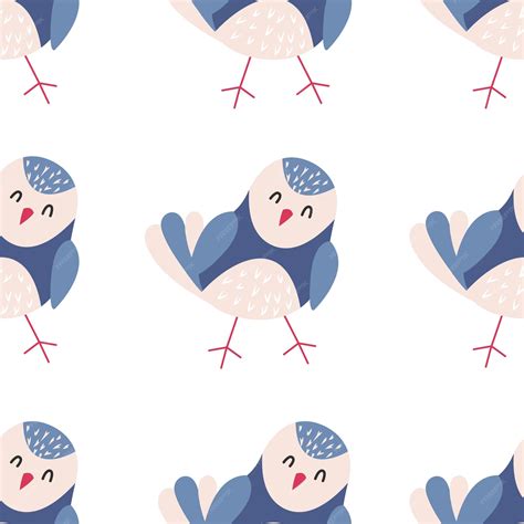 Premium Vector Colorful Birds Seamless Pattern Exotic Birds In