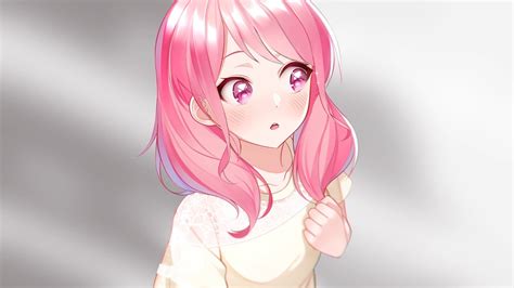 Анимешка с розовыми волосами фото и картинки Abrakadabra Fun