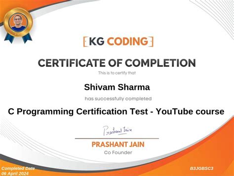 🎉c Programming Certification Achieved Im Thrilled To Announce That Ive Completed The C
