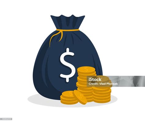 Vetores De Saco De Dinheiro E Moedas De Ouro Isoladas Em Fundo Branco Pilha De Moedas E Cédulas