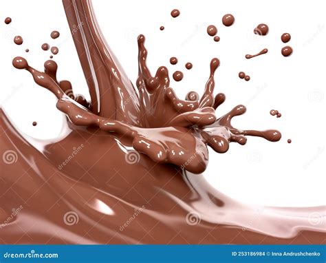 Salpicadura De Salsa De Chocolate Caliente O Bebida De Cacao Con Jarabe O Crema De Choco De