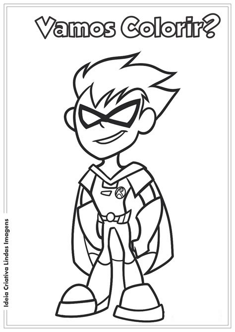 Jovens Titãs Em Ação Robin Desenho Pra Colorir