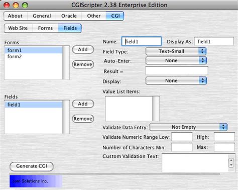 Com Solutions Inc Cgiscripter Graphical Interface Cgi Fields