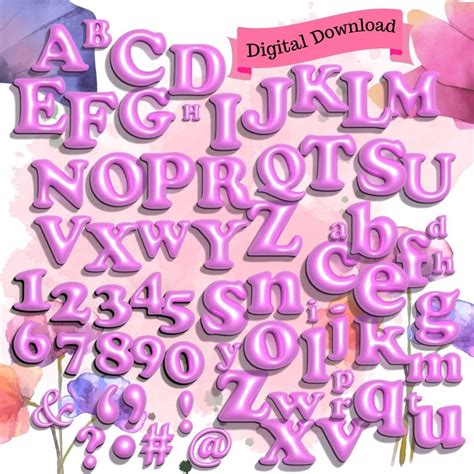 D Bubble Alphabet PNG Digital Download D Bubble Letter Pink Bubble Alphabet Bubble Puff