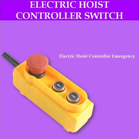 Electric Hoist Controller Switch 220v Household Up Down Emergency Stop Button Pendant Controller