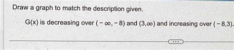 Solved Draw A Graph To Match The Description Given Gx Is Decreasing