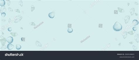 Blue Seashell Background Gray Vector Shell Stock Vector Royalty Free