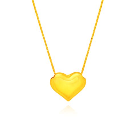 Taka Jewellery Classic Love Heart 916 Gold Necklace Taka Jewellery