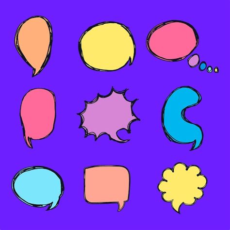 Premium Vector Hand Drawn Chat Bubble Frames For Selecting Text Speech Frames In Cartoon Style