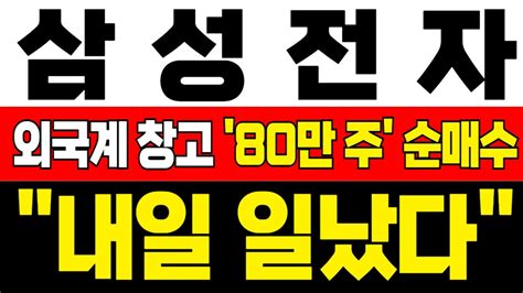 삼성전자 주가 전망 음봉 눌림구간에서도 외국게 창고에서 80만주 풀매수 금리 인하 시그널 외인 풀매수 구간 개미털기