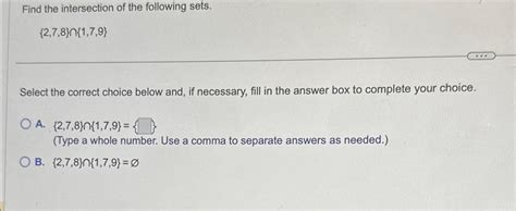 Solved Find The Intersection Of The Following Chegg Com