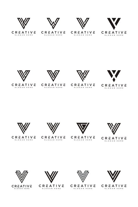 Set Of Initial Letter V Logo Design Template MasterBundles