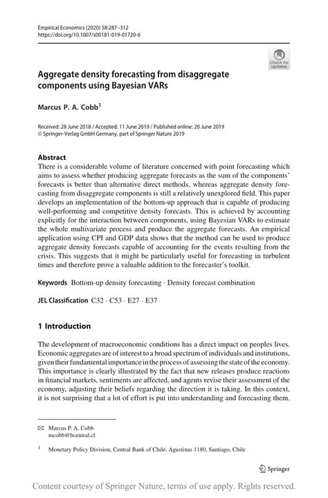 aggregate density forecasting from disaggregate components using