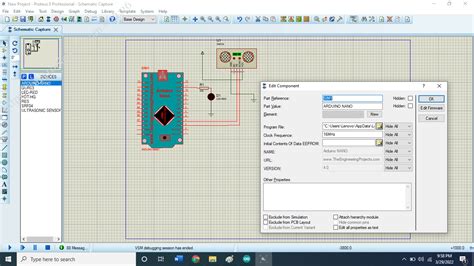 How To Simulate Hc Sr04 Ultrasonic Sensor In Proteus With Arduino Nano