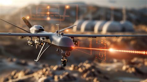 Military Drone Executing A Precision Strike Premium Ai Generated Image