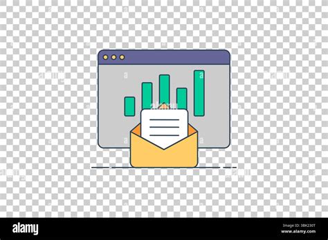 Vector Illustration Of A Computer Window With Bar Charts And An