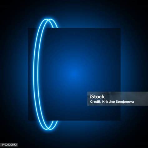 네온 원 어두운 배경 벡터 일러스트레이션이있는 사각형 배너 0명에 대한 스톡 벡터 아트 및 기타 이미지 0명 간판 검은색 Istock