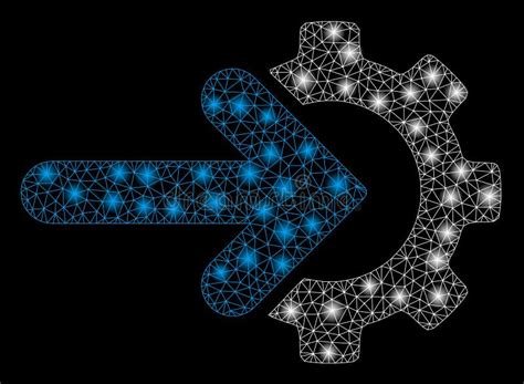 Flare Mesh Carcass Integration Gear With Flare Spots Stock Vector Illustration Of Lowpoly