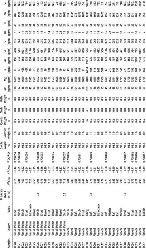 Geochemical Analyses Download Table