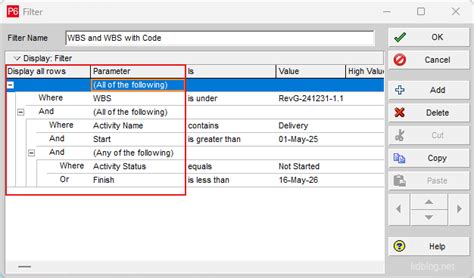 Using Nested Multi Level Filters In Primavera P6 Khuong Do Blog
