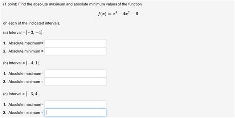 solved 1 point find the absolute maximum and absolute